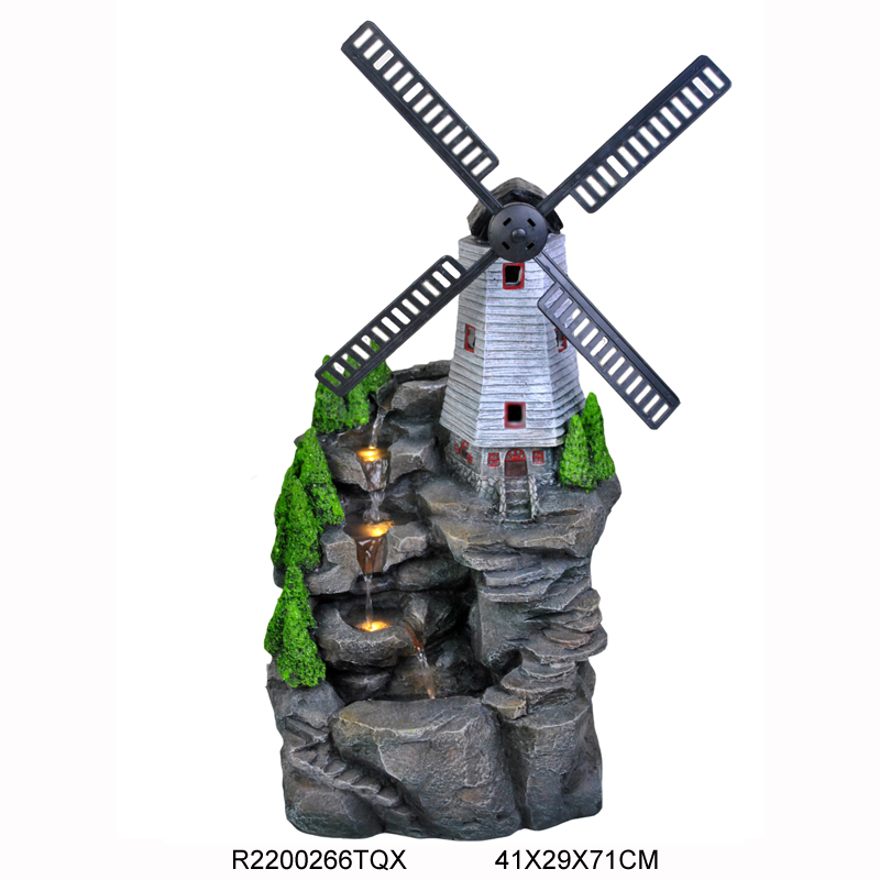 Outdoor Lighthouse Water Fountain With LED Light